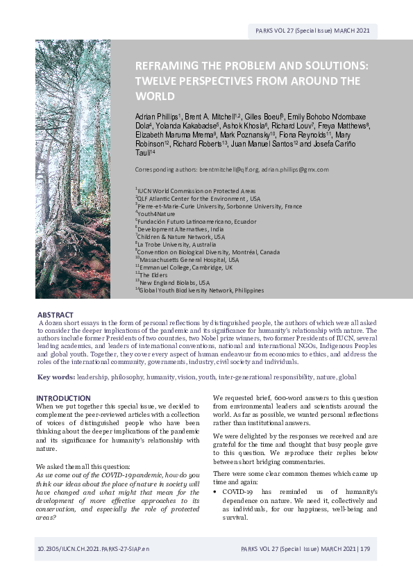 (PDF) Reframing the problem and solutions: twelve perspectives from ...