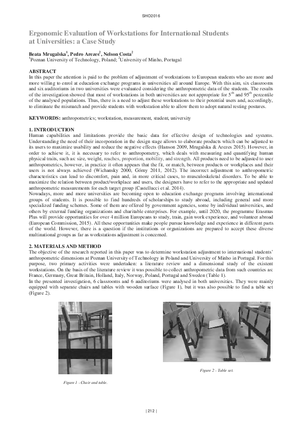 (PDF) Ergonomic evaluation of workstations for international students ...