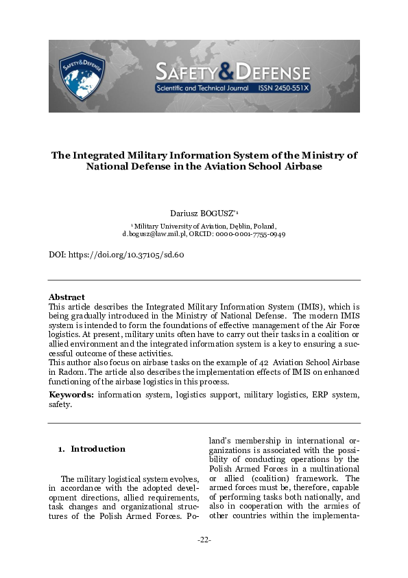(PDF) The e Integrated Military Information System of the Ministry of ...