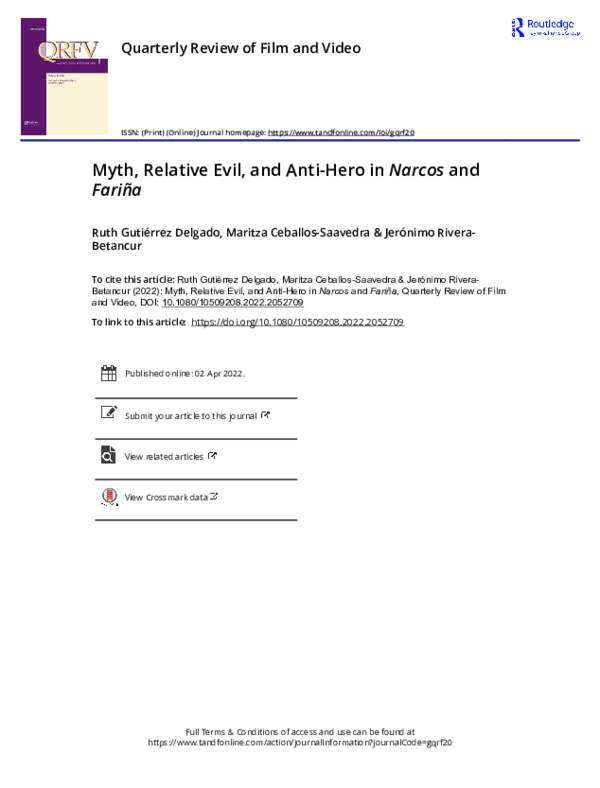 (PDF) Myth, Relative Evil, and Anti-Hero in Narcos and Fariña