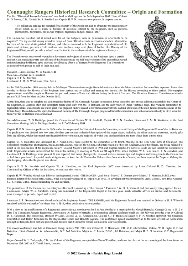 (PDF) Connaught Rangers Heritage Resource