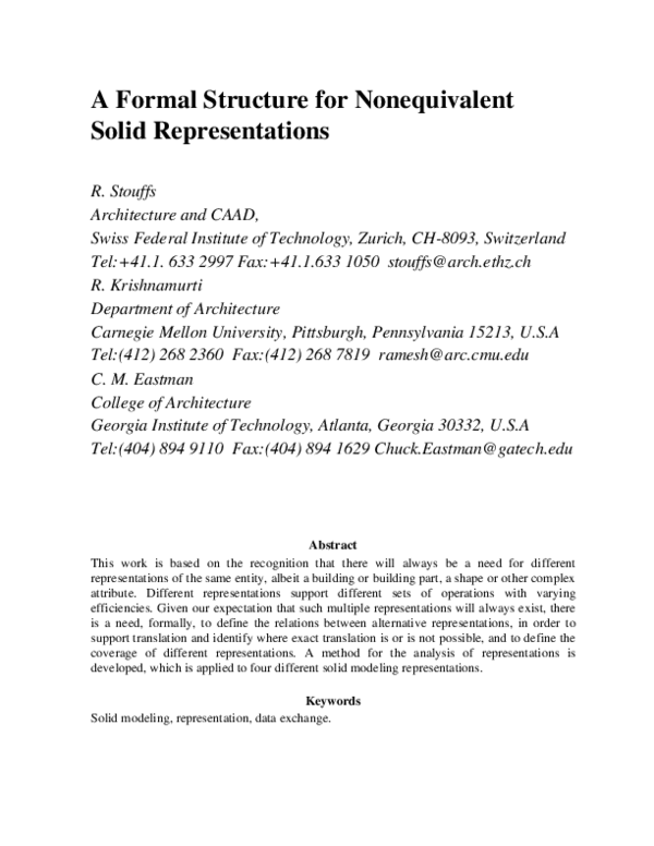 (PDF) A formal structure for nonequivalent solid representations
