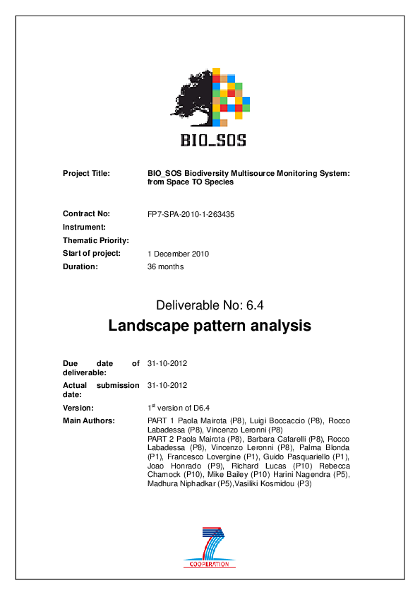 (PDF) Landscape pattern analysis