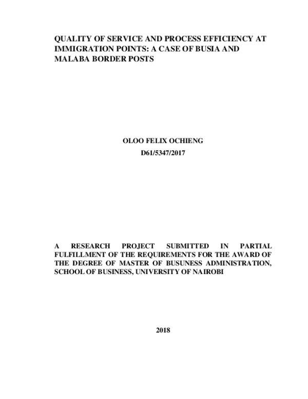 (PDF) Quality of Service and Process Efficiency at Immigration Points ...