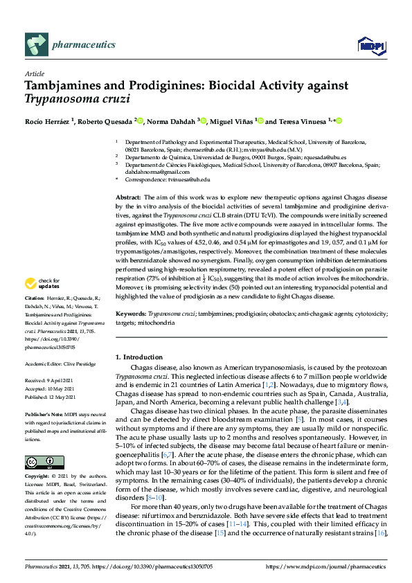 (PDF) Tambjamines and Prodiginines: Biocidal Activity against ...