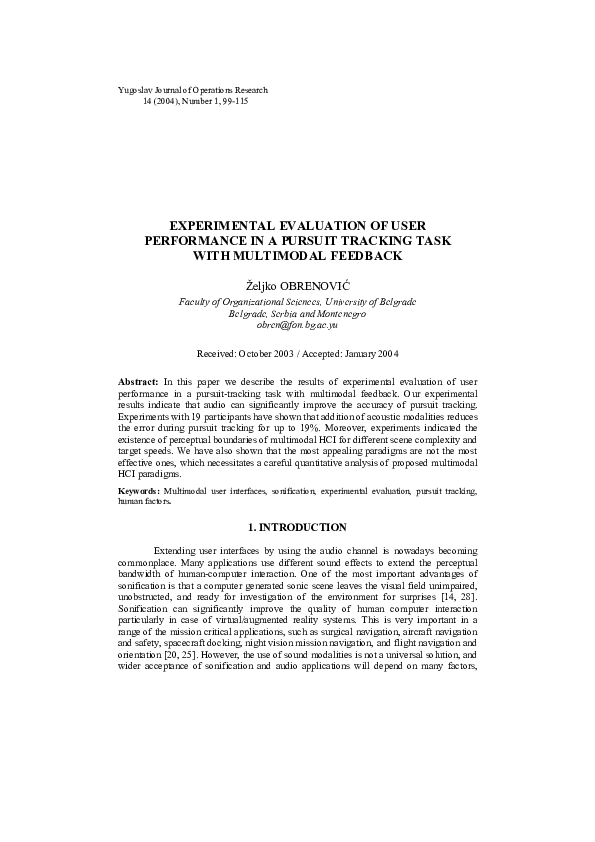 (PDF) Experimental evaluation of user performance in a pursuit tracking ...