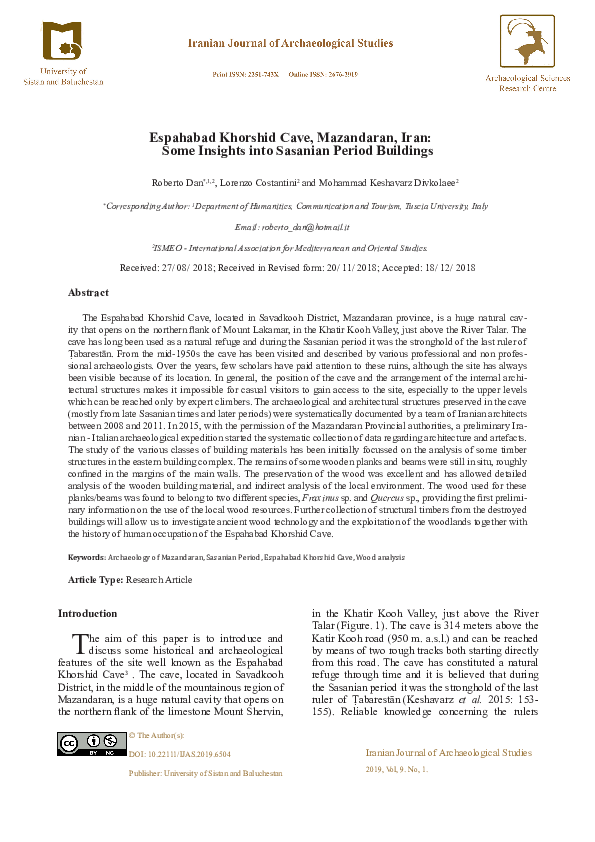 (PDF) 2019.20 - Espahabad Khorshid Cave, Mazandaran, Iran: Some ...