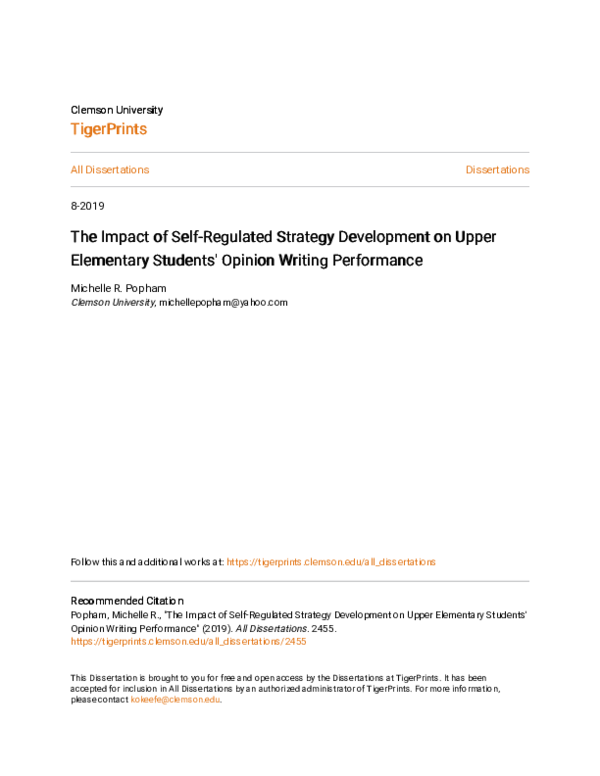 (PDF) The Impact of Self-Regulated Strategy Development on Upper ...