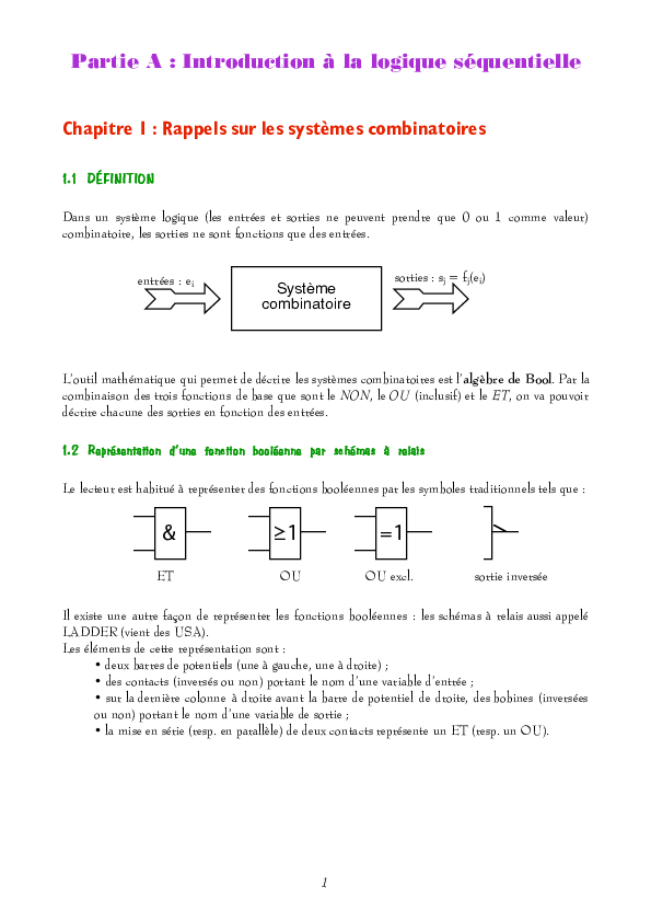 (PDF) Logique séquentielle, GRAFCET et automatisme