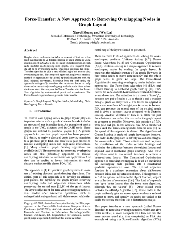 (PDF) Force-transfer: A new approach to removing overlapping nodes in graph layout