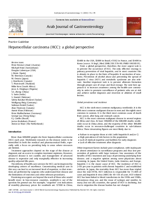 (PDF) Hepatocellular carcinoma (HCC): a global perspective