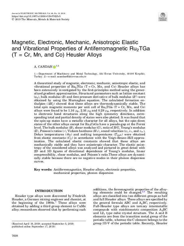 (PDF) An examination of the structural, electronic, elastic, vibrational and thermodynamic ...