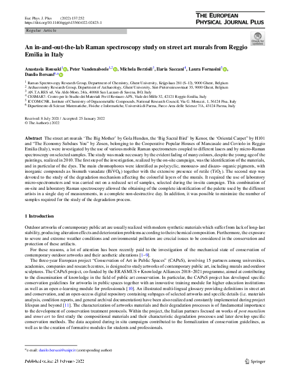 (PDF) An in-and-out-the-lab Raman spectroscopy study on street art ...