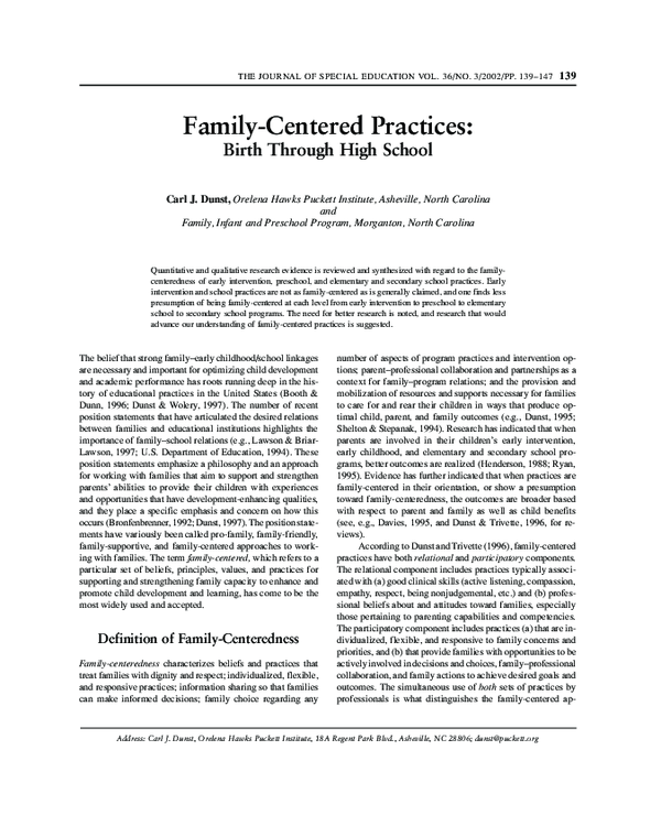 (PDF) Family-Centered Practices