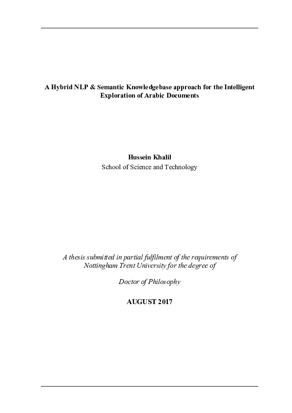(PDF) A hybrid NLP & semantic knowledge-base approach for the ...