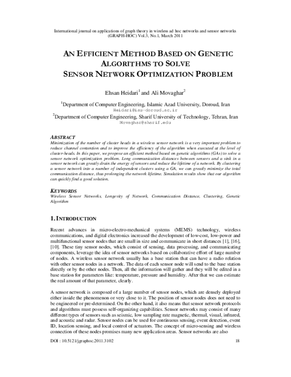 (PDF) An Efficient Method Based on Genetic Algorithms to Solve Sensor ...