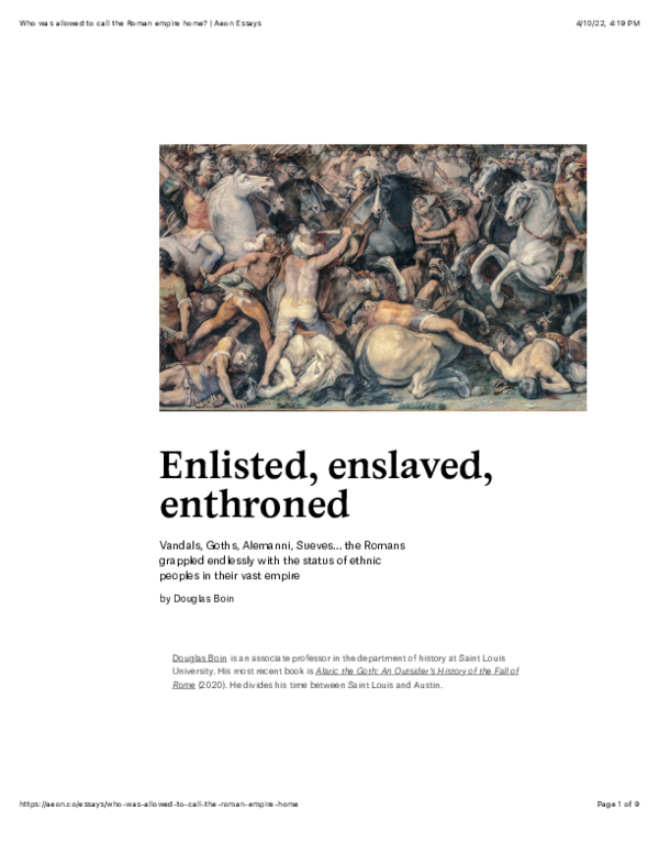 (PDF) Enlisted, enslaved, enthroned: Who was allowed to call the Roman ...