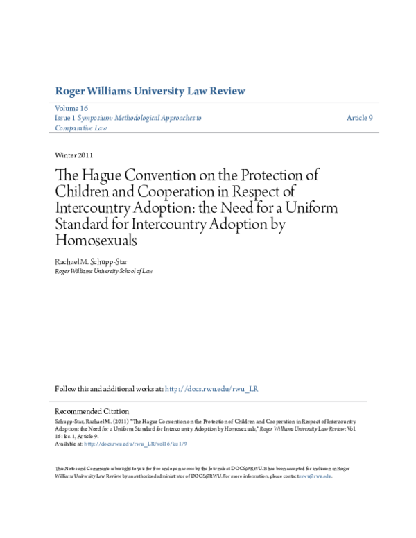 (PDF) The Hague Convention on the Protection of Children and ...