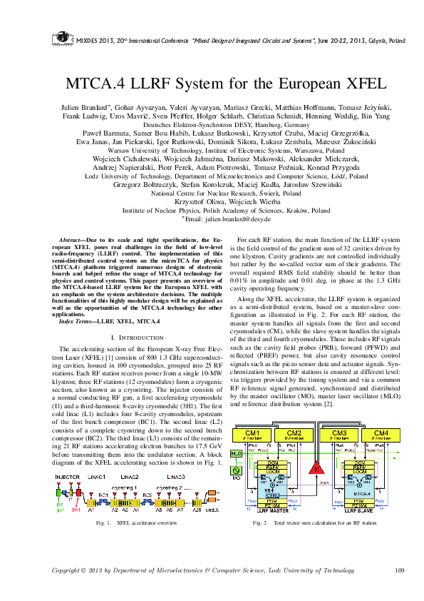 (PDF) MTCA.4 LLRF system for the European XFEL