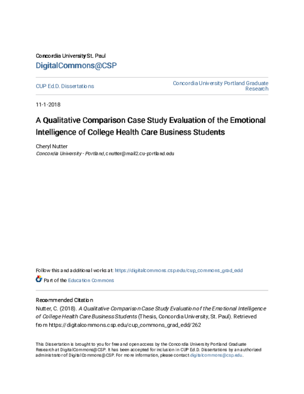 (PDF) A Qualitative Comparison Case Study Evaluation of the Emotional ...