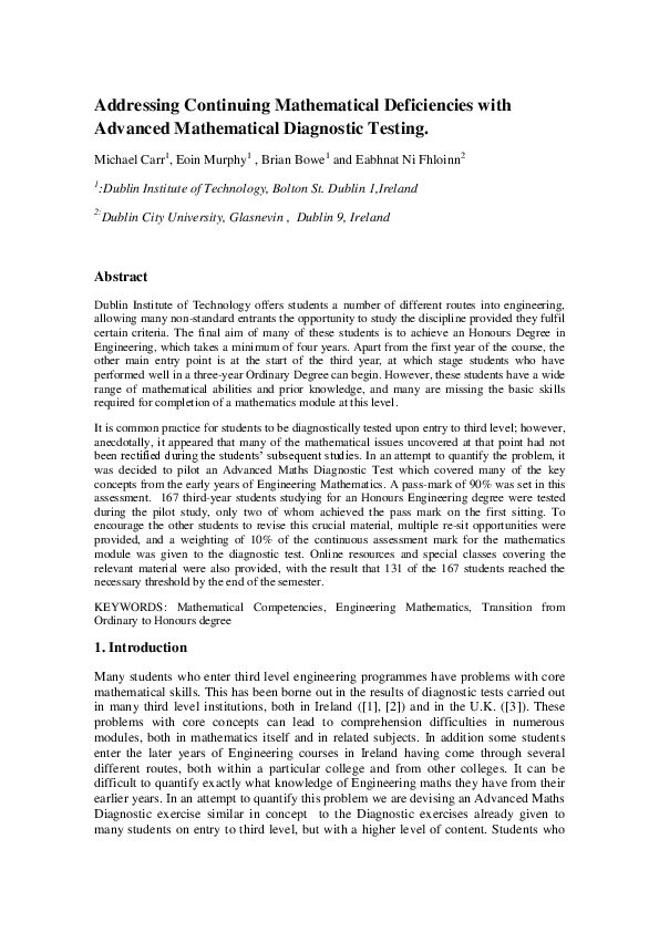 (PDF) Addressing Continuing Mathematical Deficiencies with Advanced ...
