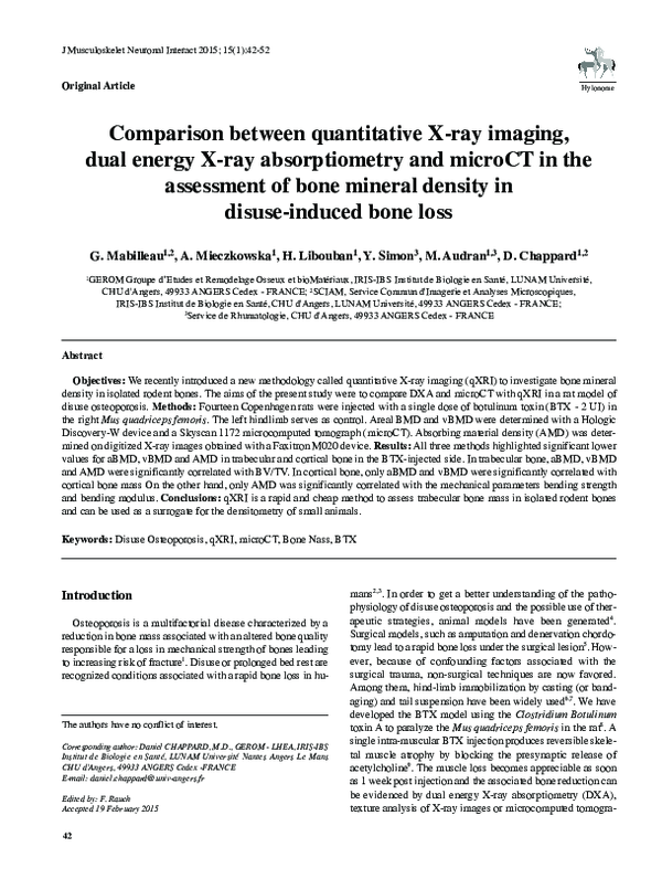 (PDF) Comparison between quantitative X-ray imaging, dual energy X-ray absorptiometry and ...