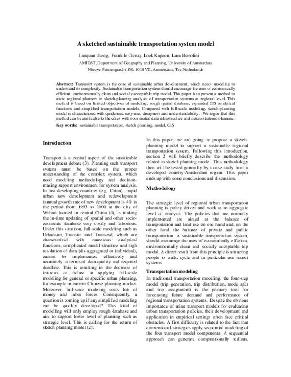 (PDF) A sketched sustainable transportation system model