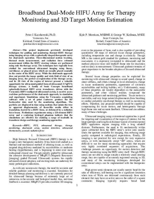 (PDF) Broadband dual-mode HIFU array for therapy monitoring and 3D ...