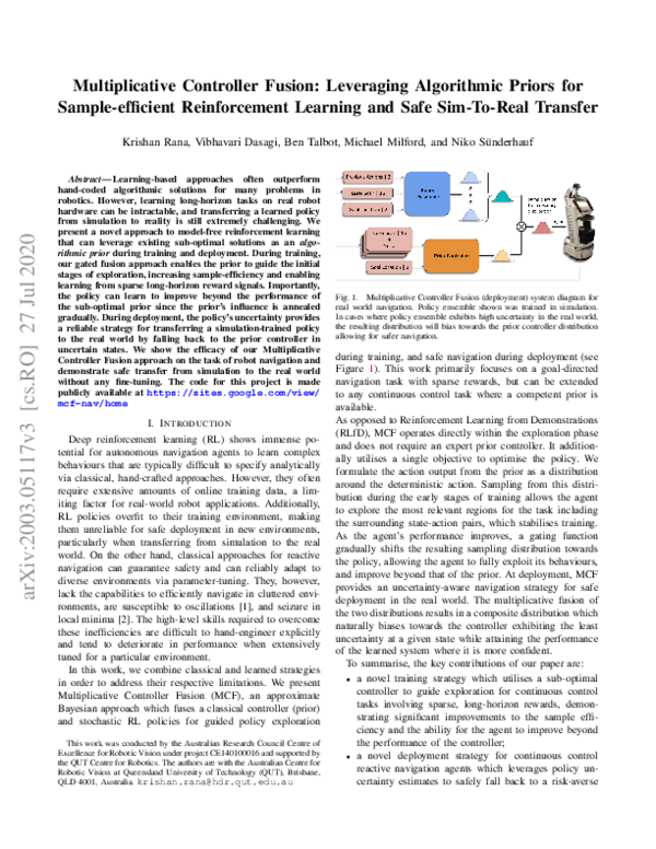 (PDF) Multiplicative Controller Fusion: Leveraging Algorithmic Priors for Sample-efficient ...