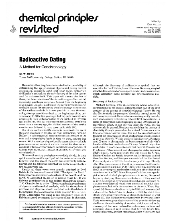 (PDF) Radioactive dating: A method for geochronology