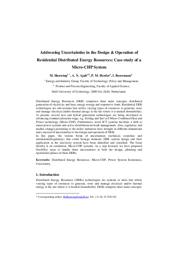 (PDF) Addressing uncertainties in the design and operation of ...