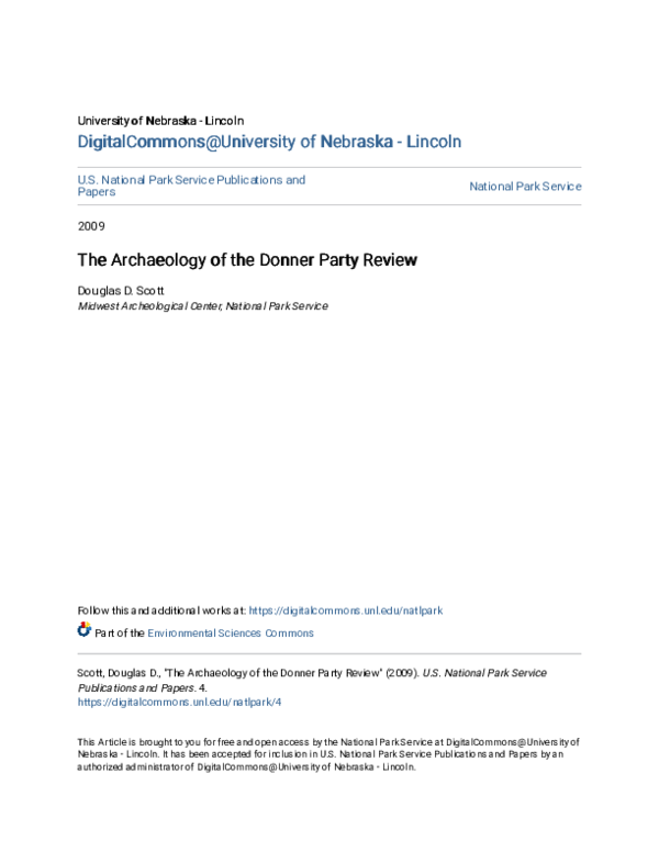 (PDF) The Archaeology of the Donner Party Review