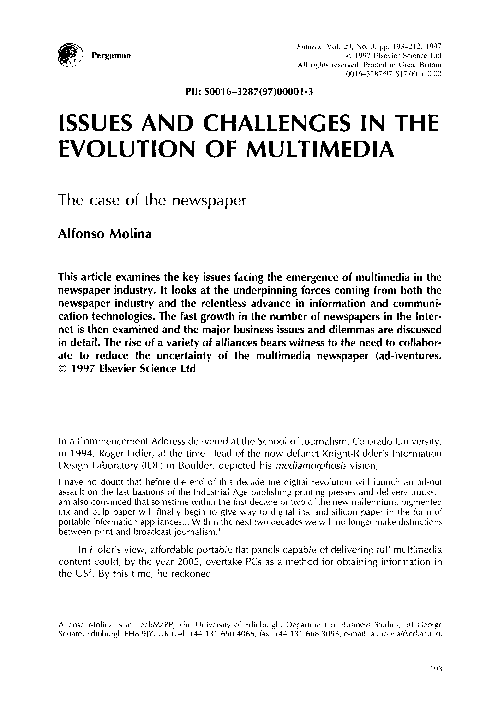 (PDF) Issues and Challenges In the Evolution of Multimedia:: The Case ...