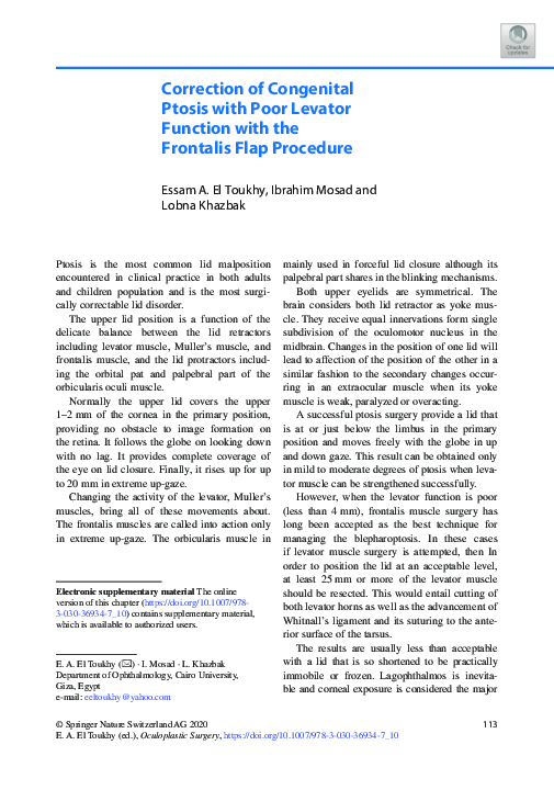 (PDF) Correction of Congenital Ptosis with Poor Levator Function with ...