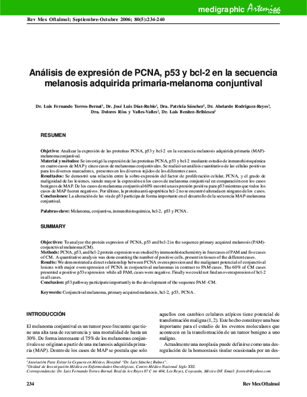 (PDF) Análisis de expresión de PCNA, p53 y bcl-2 en la secuencia ...
