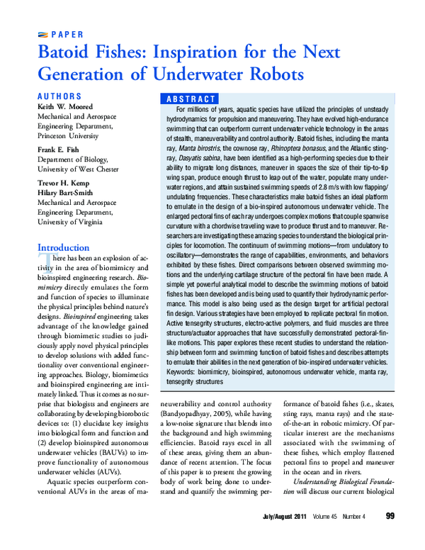 (PDF) Batoid Fishes: Inspiration for the Next Generation of Underwater ...