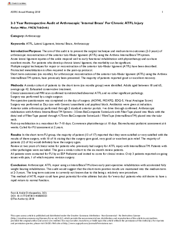 (PDF) 2-3 Year Retrospective Audit of Arthroscopic ‘Internal Brace’ For ...