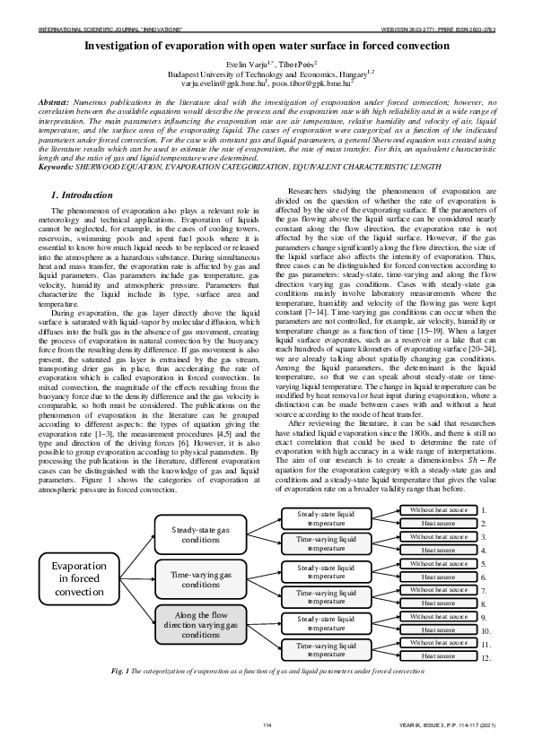 (PDF) Investigation of evaporation with open water surface in forced ...