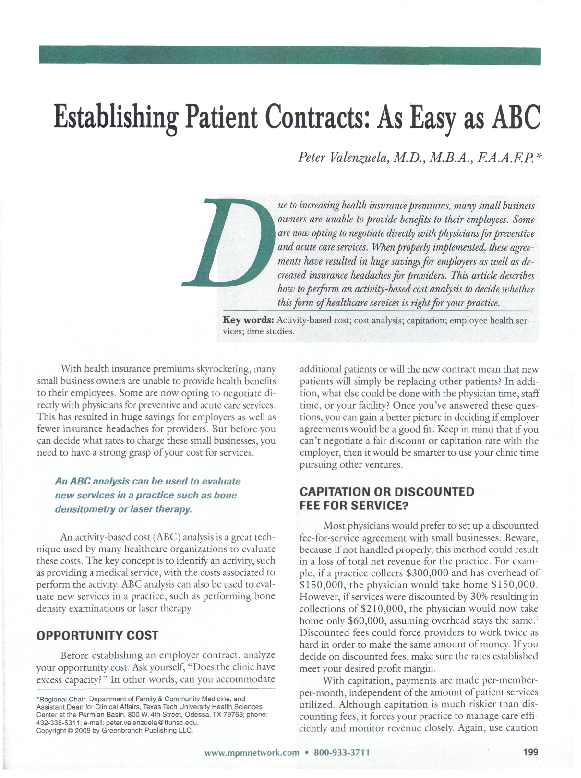 (PDF) Establishing patient contracts: as easy as ABC