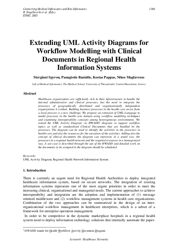 Pdf Extending Uml Activity Diagrams For Workflow Modelling With