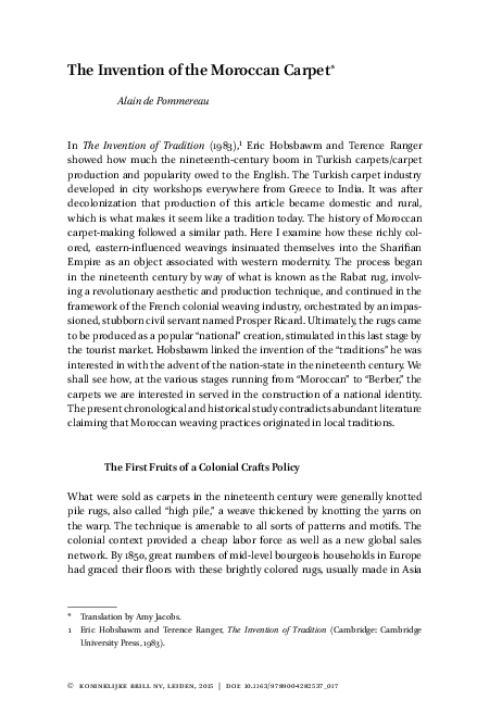 (PDF) The Invention of the Moroccan Carpet