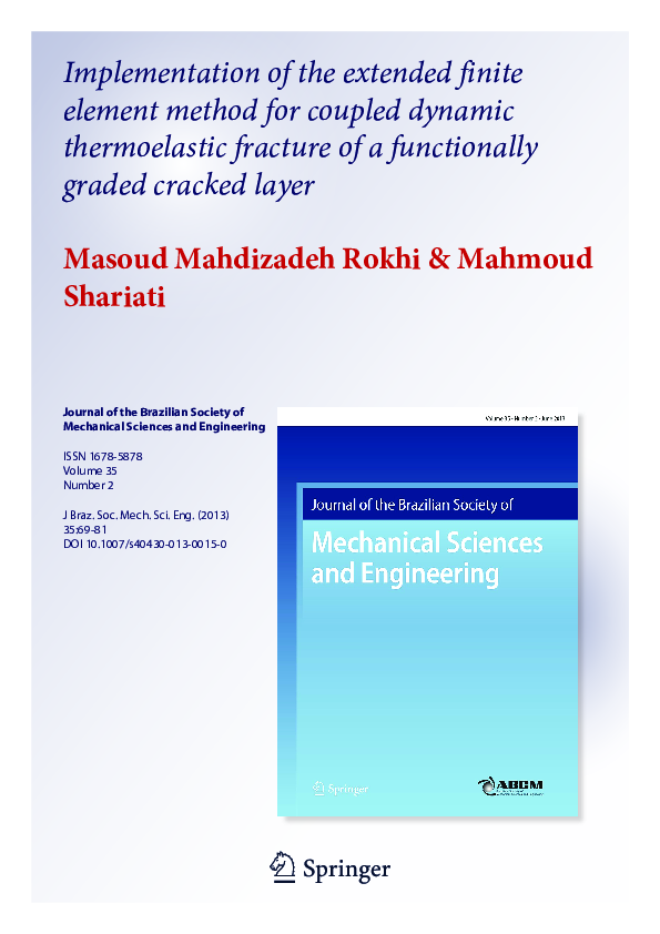 (PDF) Implementation of the extended finite element method for coupled dynamic thermoelastic ...