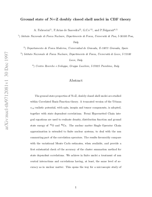 (PDF) N=Z Closed Shell Nuclei in Correlated Basis