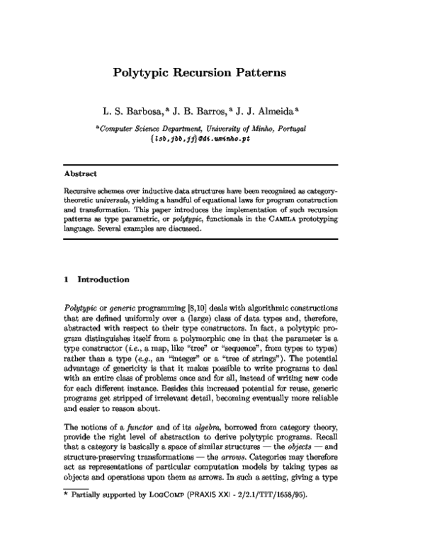 (PDF) Polytypic recursion patterns