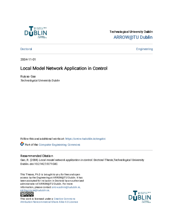 (PDF) Local Model Network Application in Control