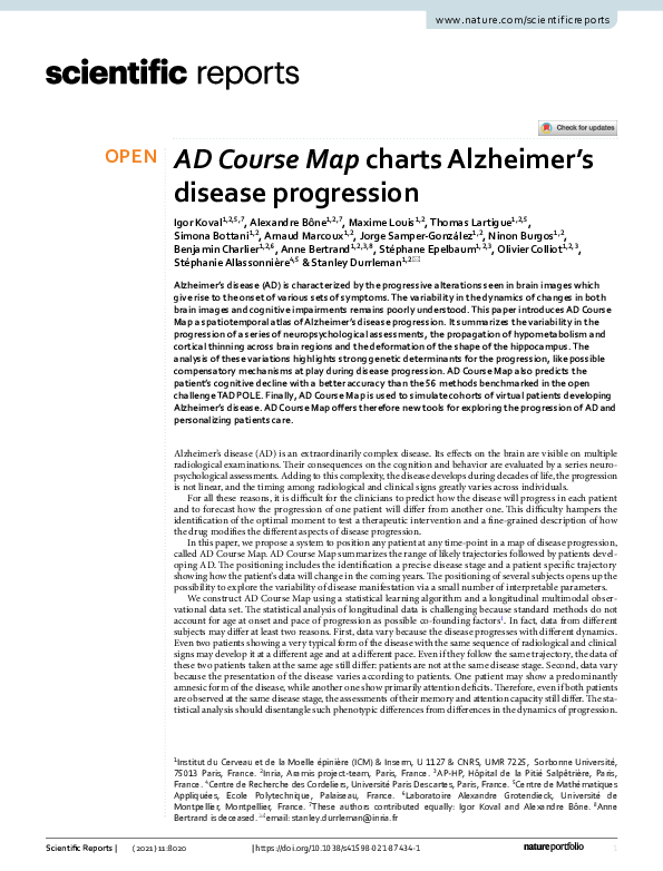 (PDF) AD Course Map charts Alzheimer’s disease progression