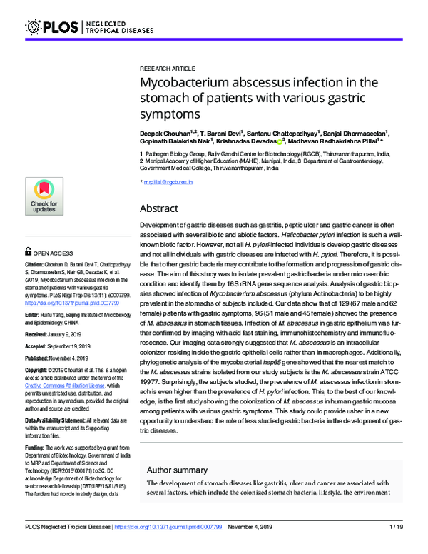 (PDF) Mycobacterium abscessus Infection and Gastric Symptoms Analysis