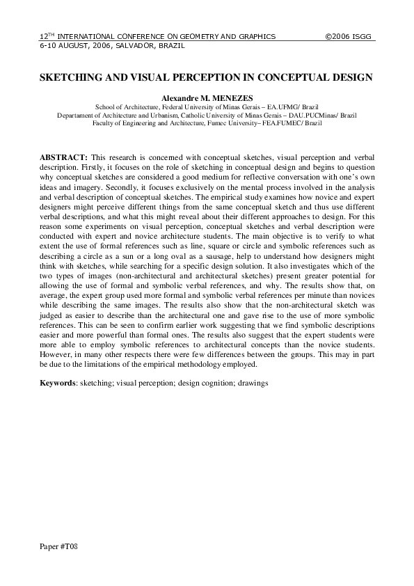 (PDF) Sketching and Visual Perception in Conceptual Design