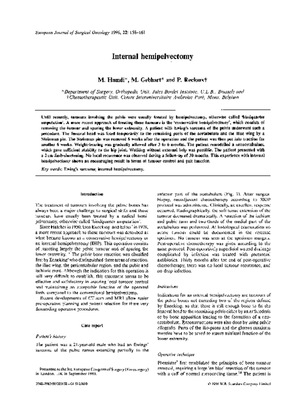 (PDF) Internal hemipelvectomy