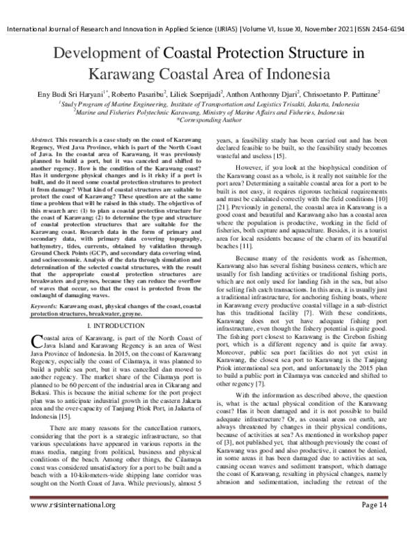 (PDF) Development of Coastal Protection Structure in Karawang Coastal ...